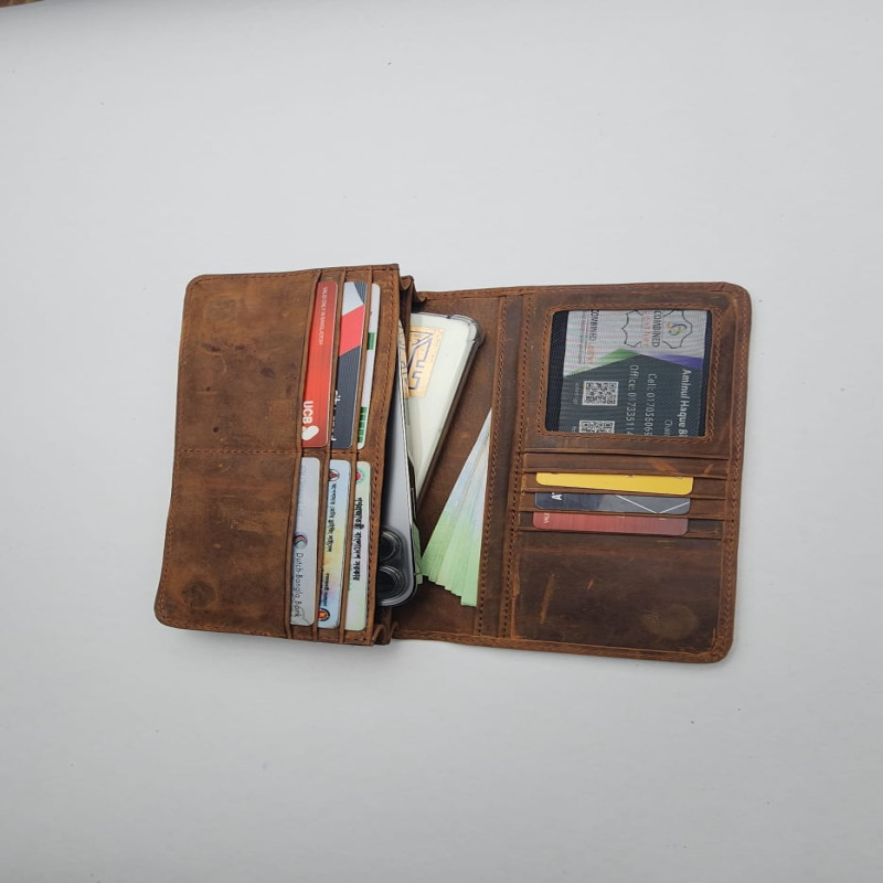 Combined Leather BD - Double chamber long wallet crazy horse finished ...