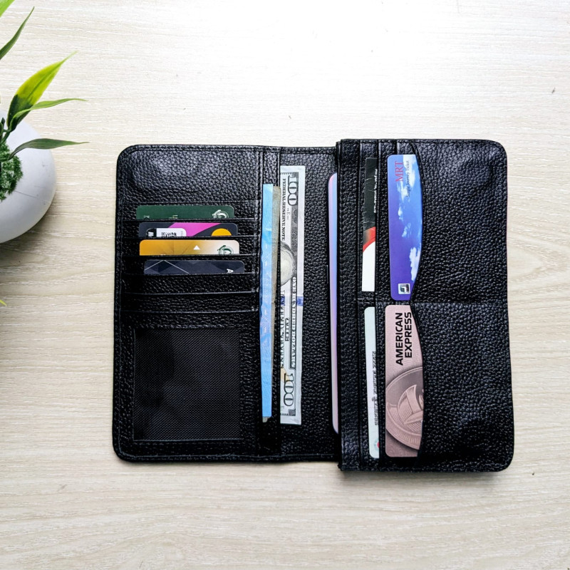 Combined Leather BD - Double chamber long wallet