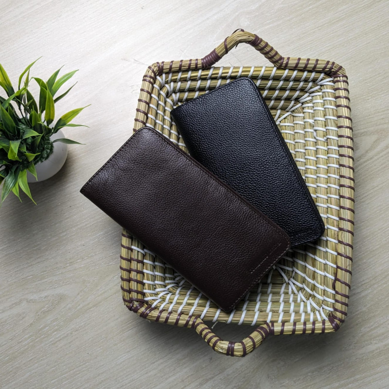 Combined Leather BD - Double chamber long wallet